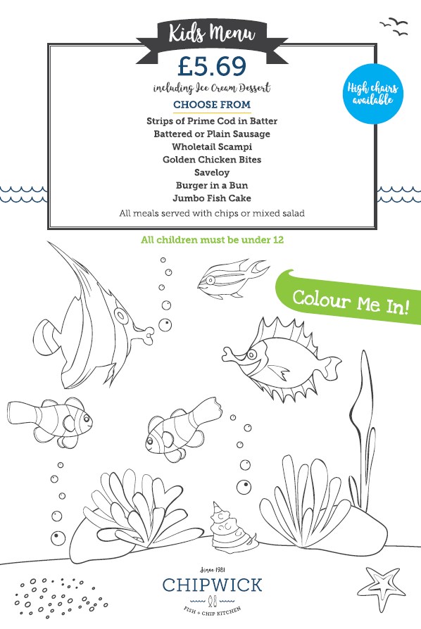 Childrens Menu - Chip Wick Worthing