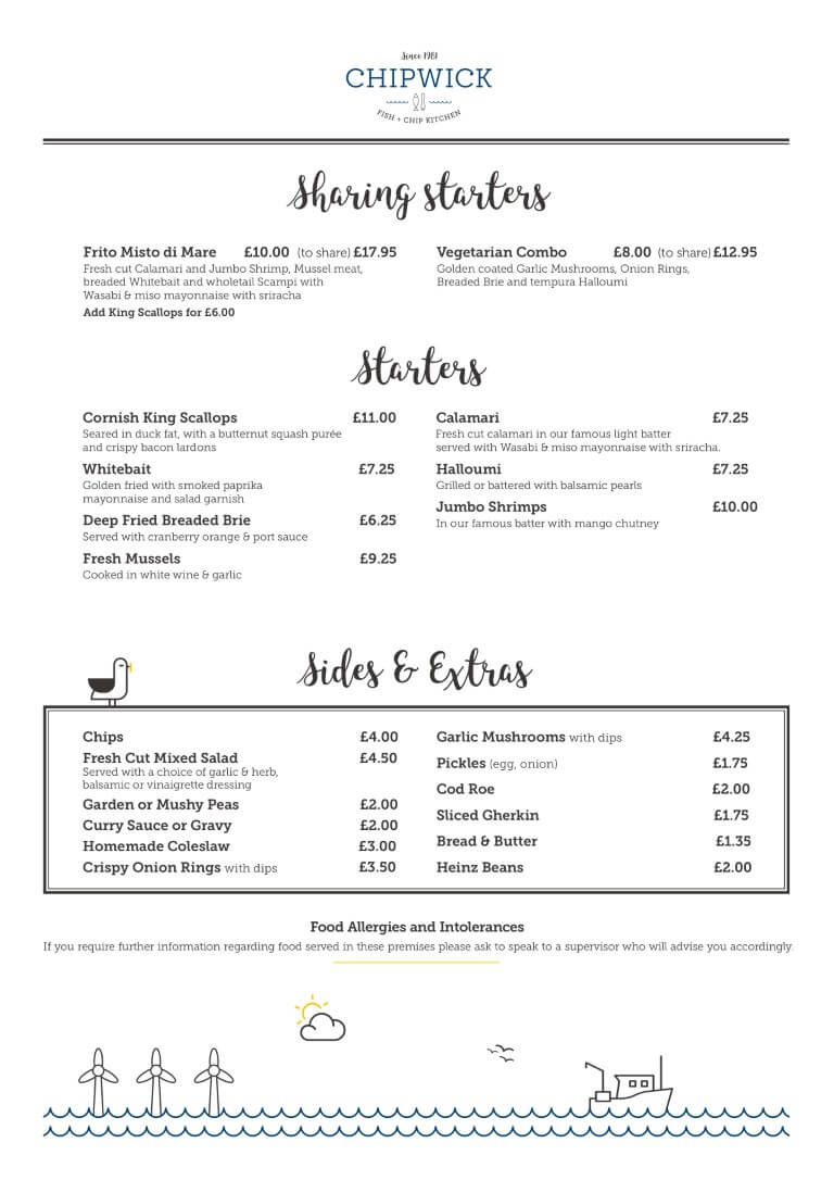 Main Menu - Chip Wick Worthing