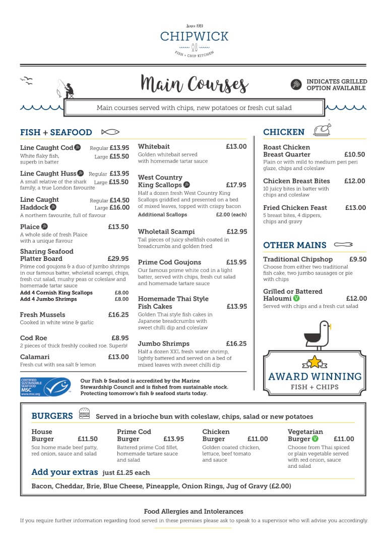 Main Menu - Chip Wick Worthing