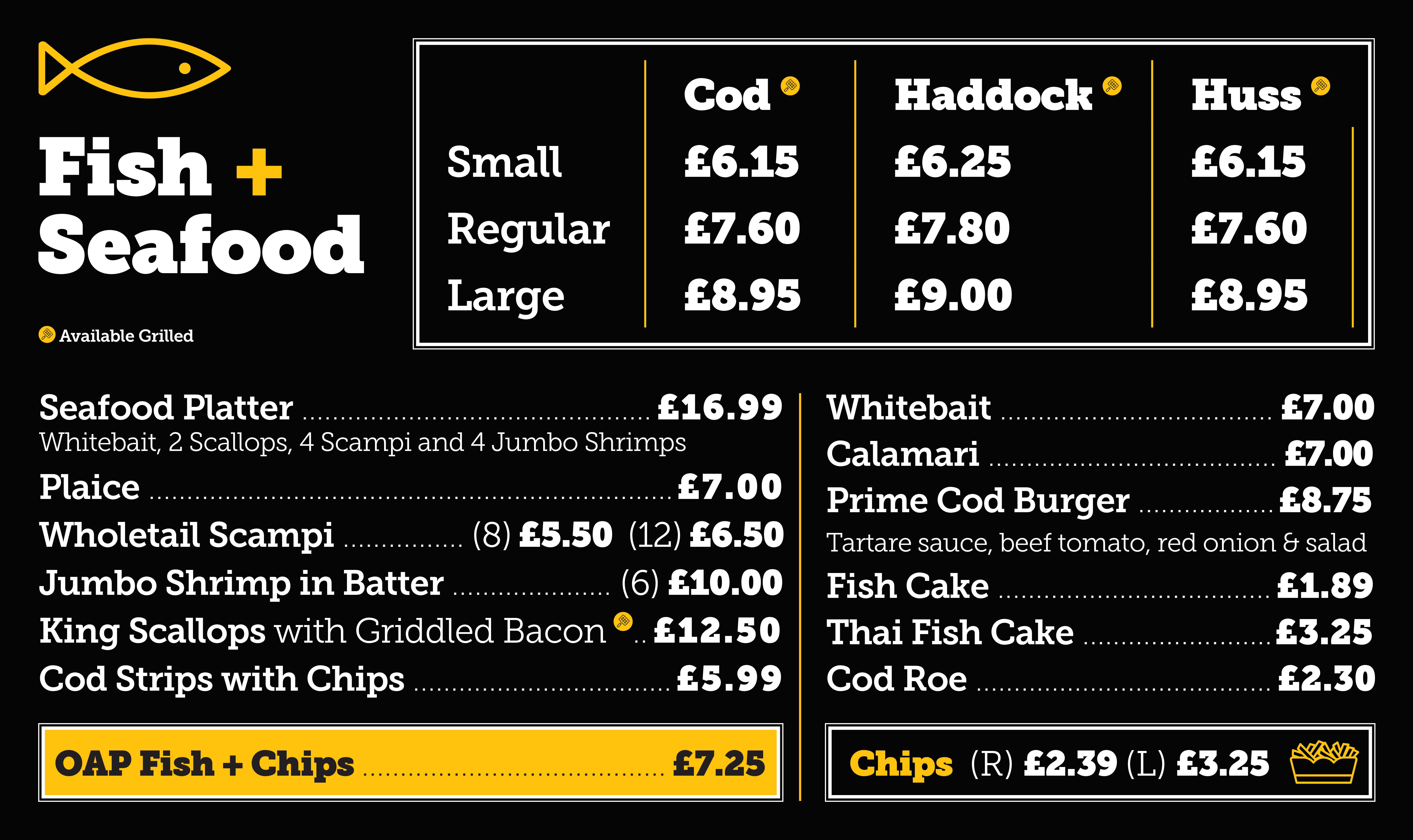 Takeaway Menu - Chip Wick Worthing